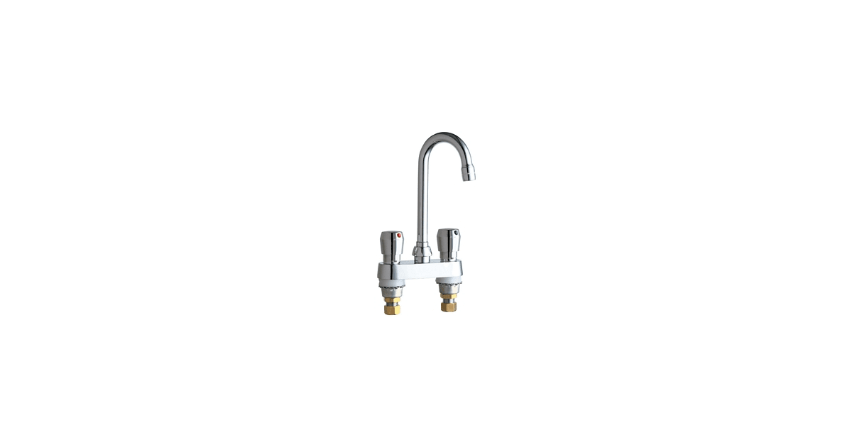 Chicago Faucets 895-E35-665ABCP Commercial Grade Centerset Bathroom ...