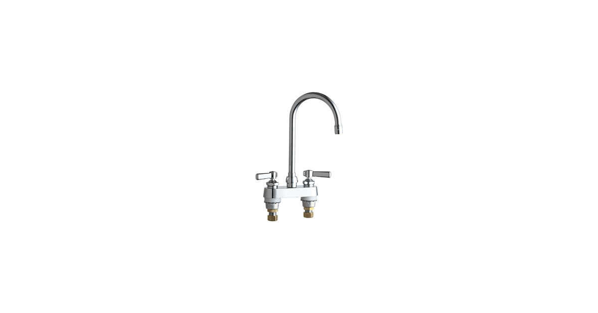 Chicago Faucets 895-GN2AE35ABCP Commercial Grade Centerset Kitchen ...