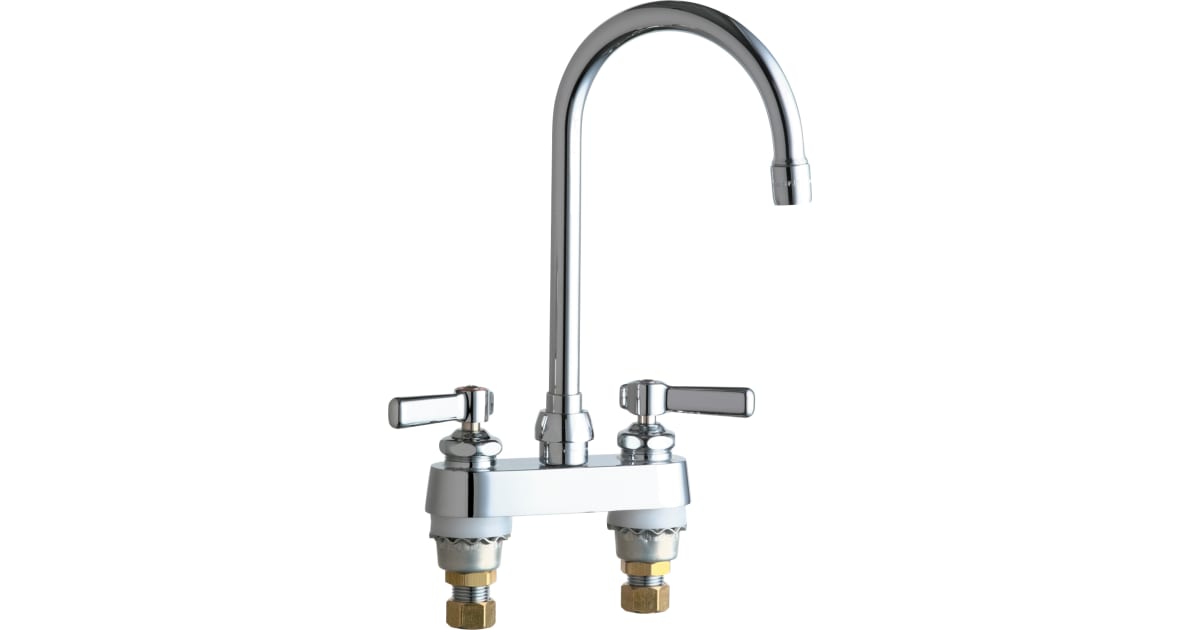 Chicago Faucets 895-GN2AE3ABCP Commercial Grade Centerset Kitchen ...