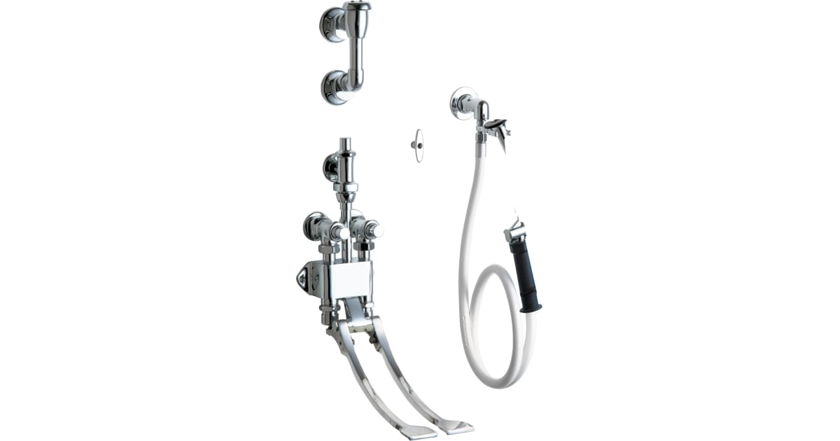 Chicago Faucets 910-G777-21KCP Wall Mounted Pedal Valve Concealed Bed ...