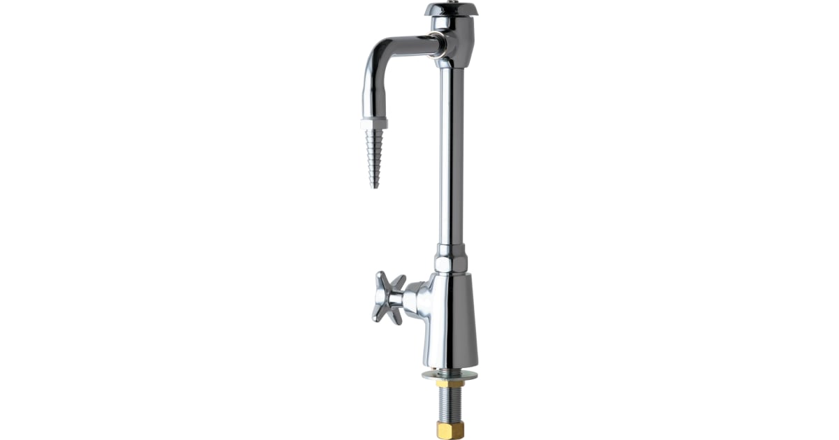 Chicago Faucets 928-VRLHCP Single Hole Lab Faucet with Cross Handle and ...