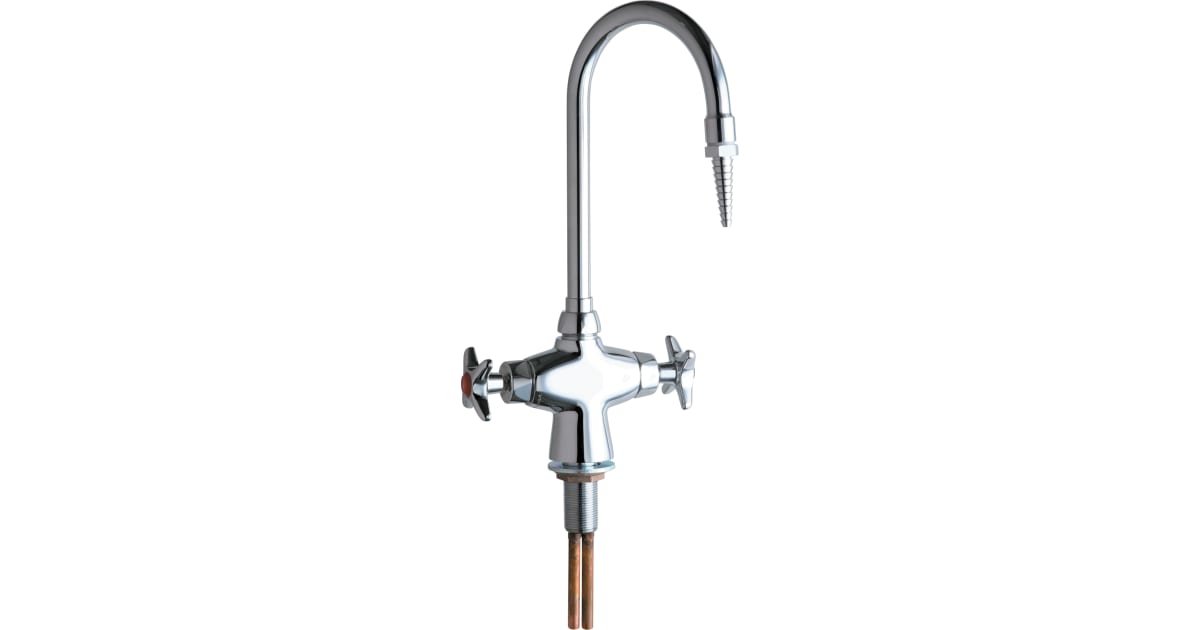 Chicago Faucets 929-CP Single Hole Lab Faucet with Cross Handles and ...