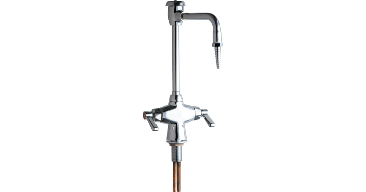 Chicago Faucets 930-369CP Single Hole Lab Faucet with Lever Handles and ...