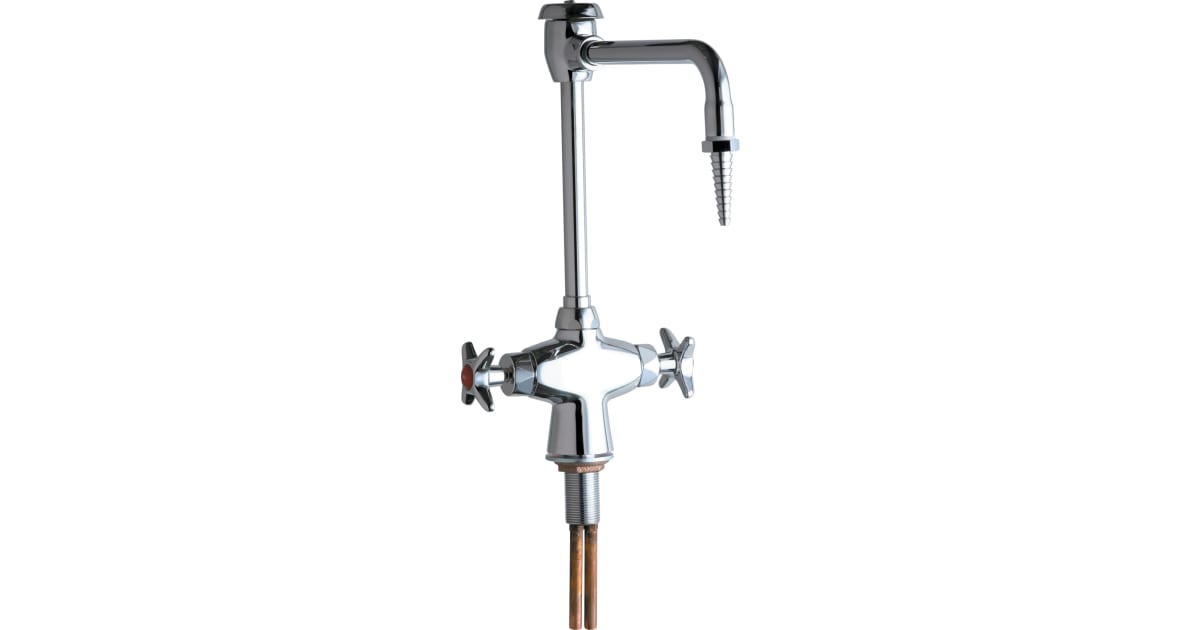 Chicago Faucets 930-GN8BVBE7CP Single Hole Lab Faucet with Cross ...