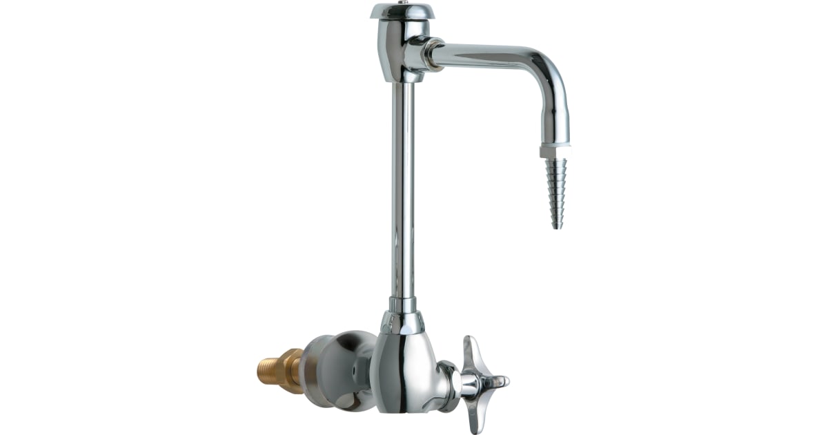 Chicago Faucets 934-WSCP Wall Mounted Lab Faucet with Cross Handle and ...