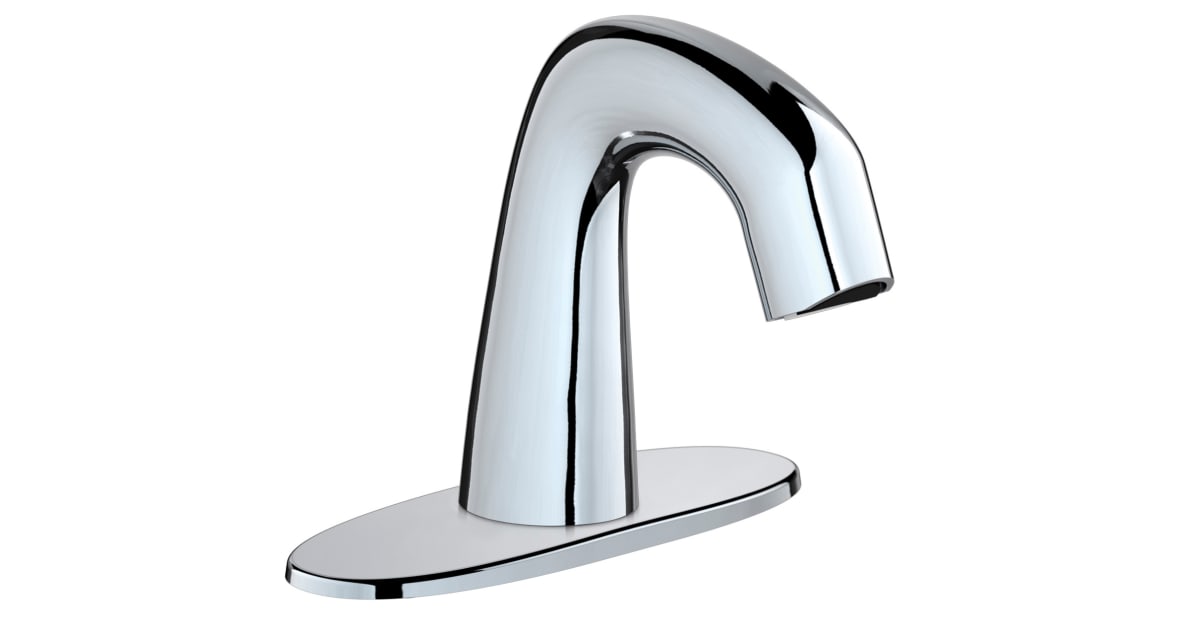 Chicago Faucets EQ-A12A-63ABCP EQ Curved 0.5 GPM Centerset Bathroom ...