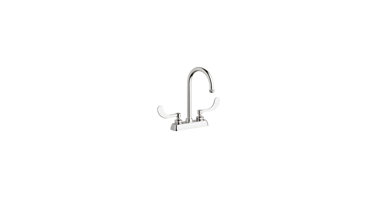 Chicago Faucets W4D-GN2AE1-317ABCP Commercial Grade Centerset Kitchen ...