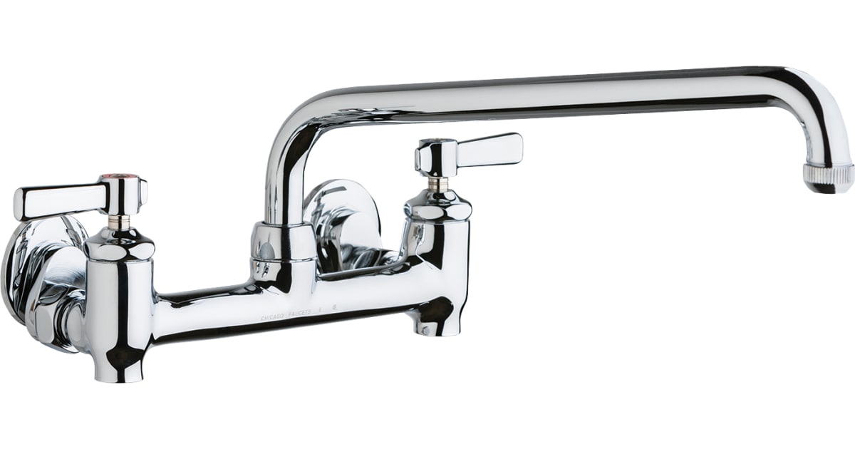 Chicago Faucets 640-L12E1-369YAB Kitchen Faucet with Ceramic Disc ...