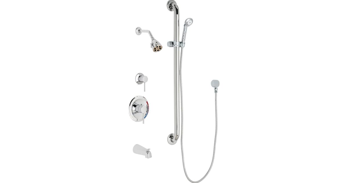 Chicago Faucets SH-PB1-11-124 Pressure Balancing Tub and Shower System ...