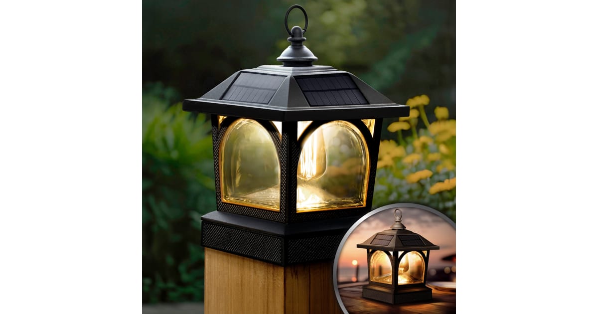 Classy Caps SLE758 Classy Caps Edison Solar Lantern/Post Cap | Build.com