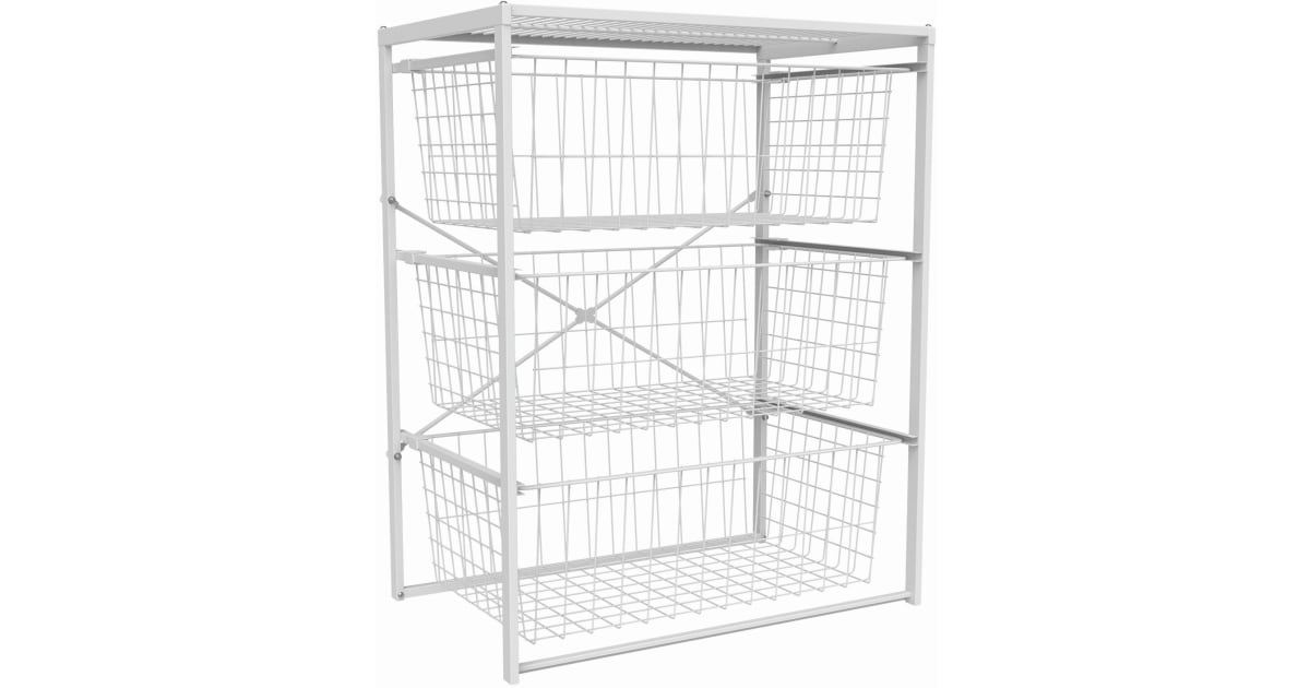 ClosetMaid 432600 Freestanding 21-1/2"W 3 Drawer Wire Basket Closet ...