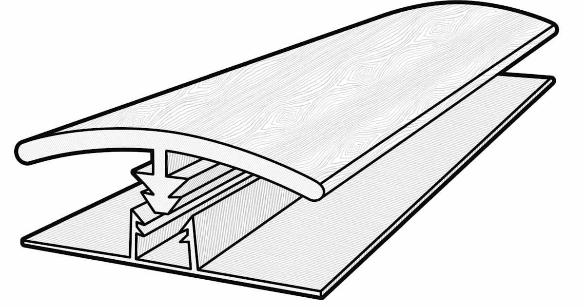 COREtec T19CT-03037 94" x 2" Vinyl Floating or Glue Down T-Molding - Sold by Piece (7.87 LF ...