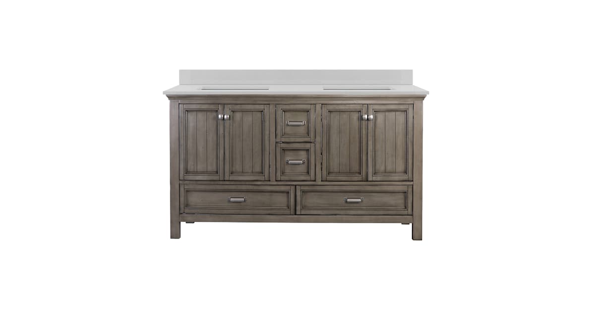 CRAFT + MAIN BAGVT6122D-QIW Brantley 60" Free Standing Double Basin ...