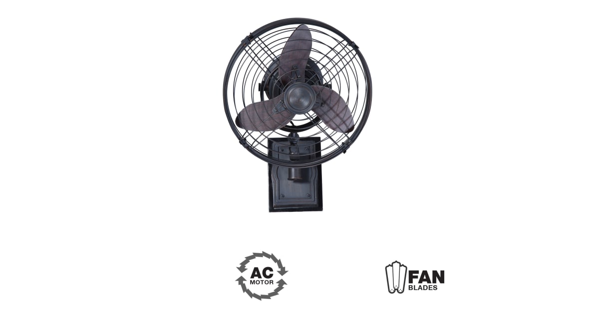 Craftmade FAR14ABZ3W Faraday 14" 3 Blade Indoor / Outdoor Wall Mount ...