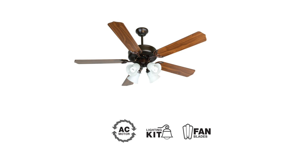 Craftmade K10399 CD Unipack 52" 5 Blade Indoor Ceiling Fan with Walnut ...