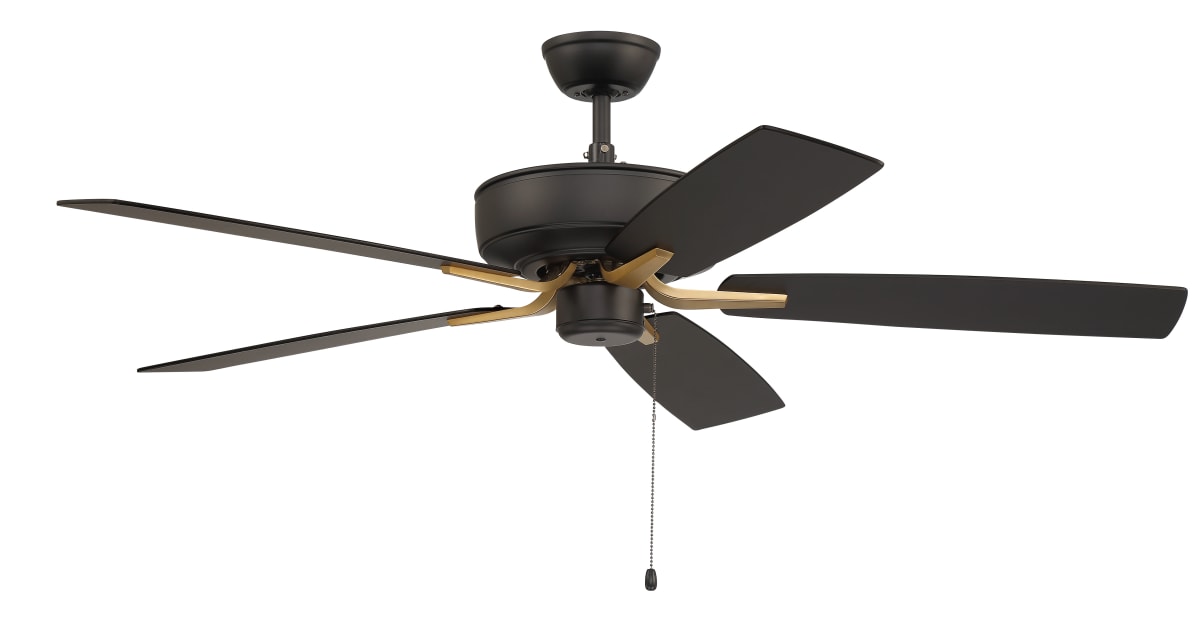 Craftmade P52FBSB5-52BWNFB Pro Plus 52" 5 Blade Indoor Ceiling Fan with ...