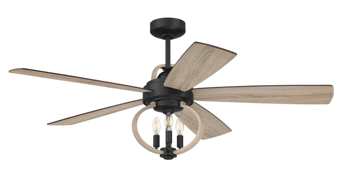 Craftmade RSE52FB5 Reese 52" 5 Blade Indoor / Outdoor Smart LED Ceiling ...