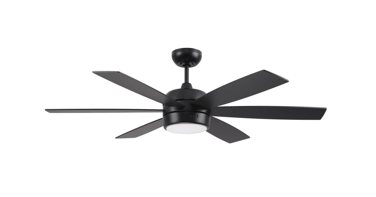 Craftmade TRV52FB6 Trevor 52" 6 Blade Smart LED Ceiling Fan with Remote ...