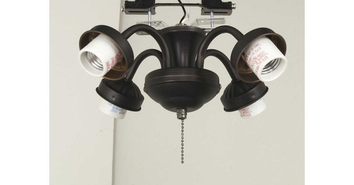 Craftmade UBE42ABZ Light Kit Fitter with Four 60 Watt Lights and ...