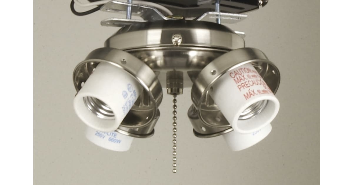 Craftmade UC42BC Light Kit Fitter with Four 60 Watt Lights and Medium ...