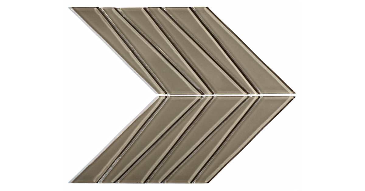 Cruz Bay Studio BG11SMOKG Palms - 12" x 15" Chevron Wall Tile - Glossy ...