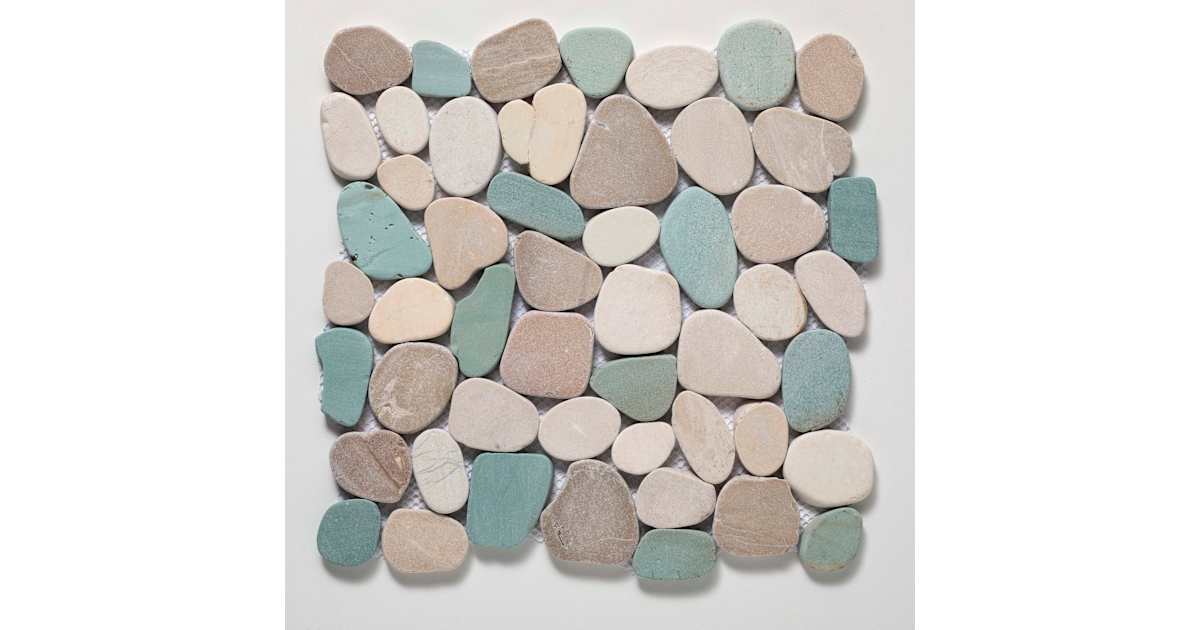 Cruz Bay Studio XS3PGWT Sliced Pebble - 11" x 11" Pebble and Rock Floor ...
