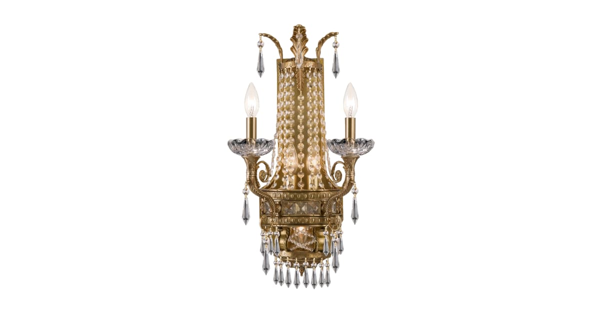 Crystorama Lighting Group 5150-AG-CL-MWP Regal 2 Light Candle Style ...