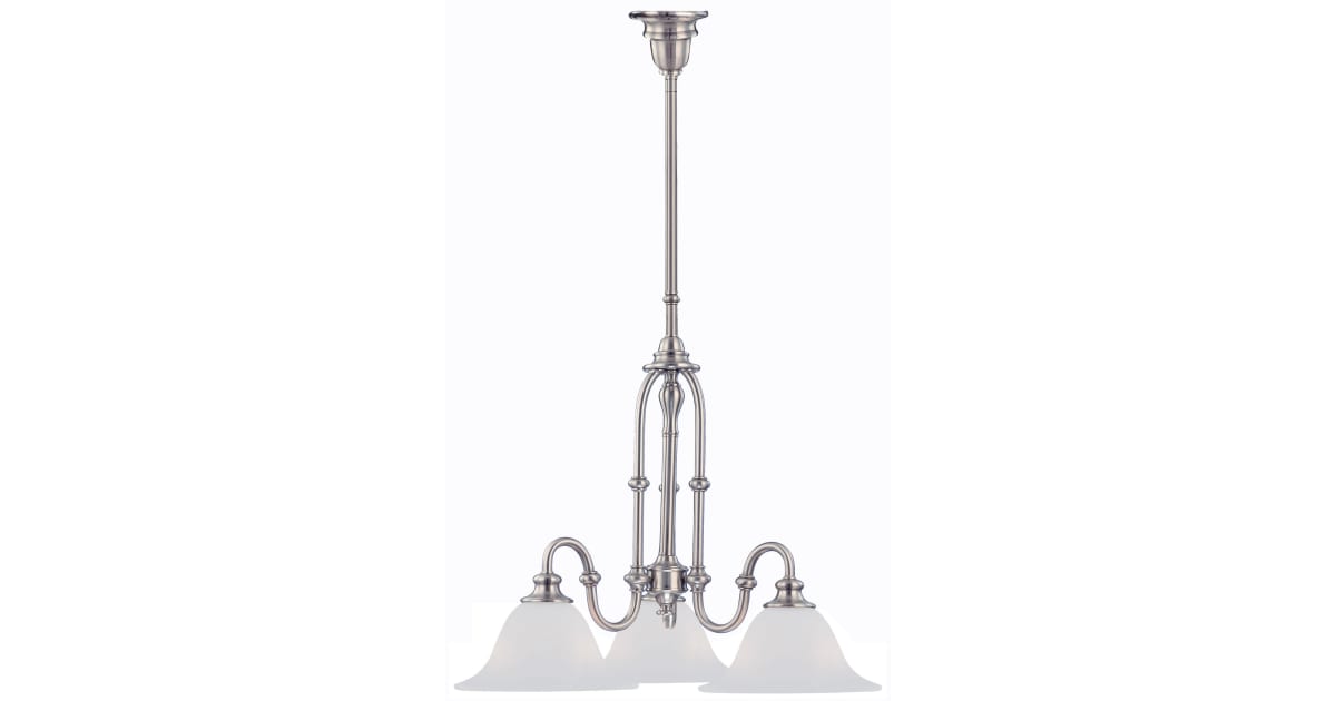Crystorama Lighting Group 5683-SN 3-Light Chandelier from the Cortland ...