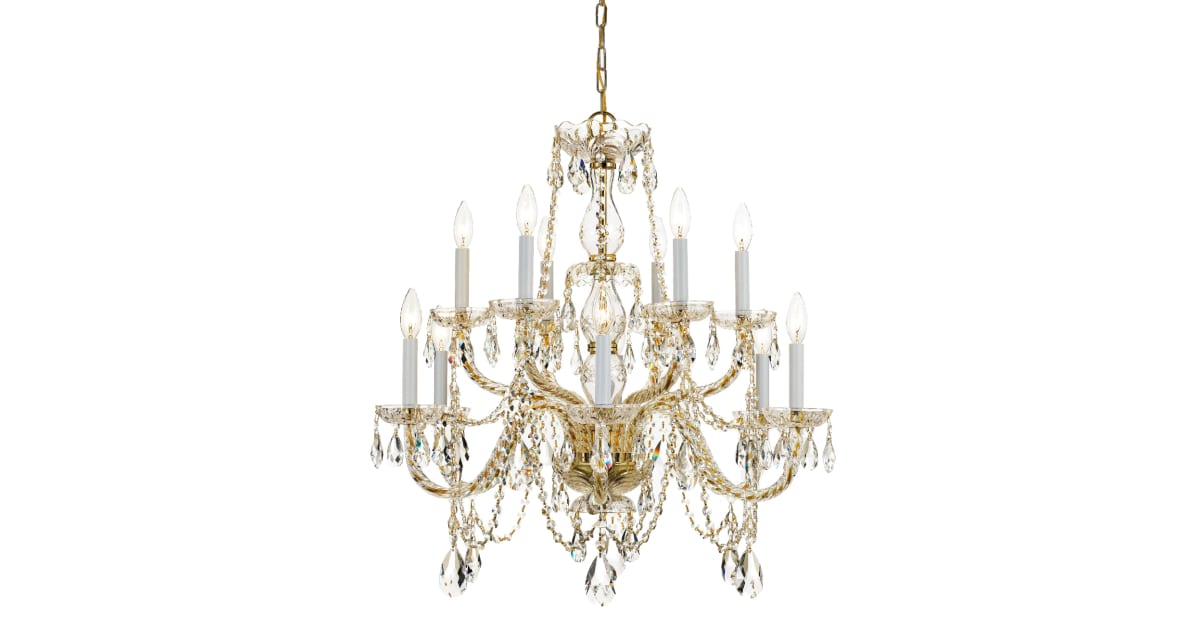 Crystorama Lighting Group 1135-PB-CL-S Traditional Crystal 12 Light 31 ...