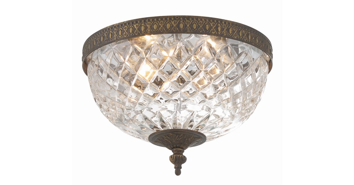 Crystorama Lighting Group 117-12-EB Ceiling Mount 3 Light 12" Wide ...