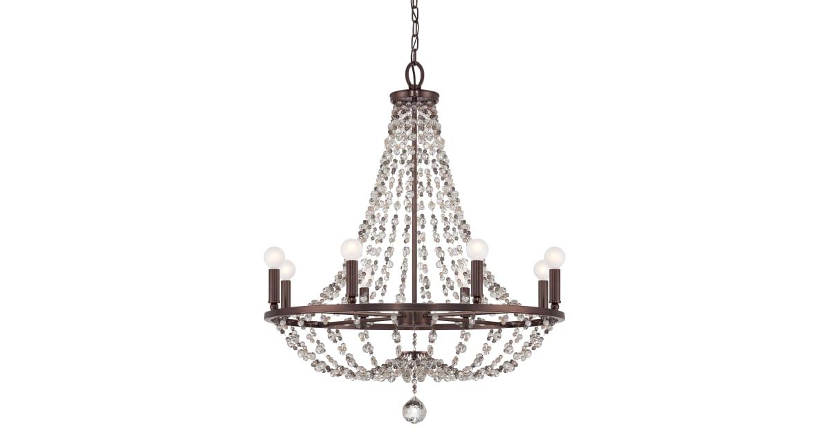 Crystorama Lighting Group 1548-CB-MWP Channing 8 Light 28" Wide Steel ...