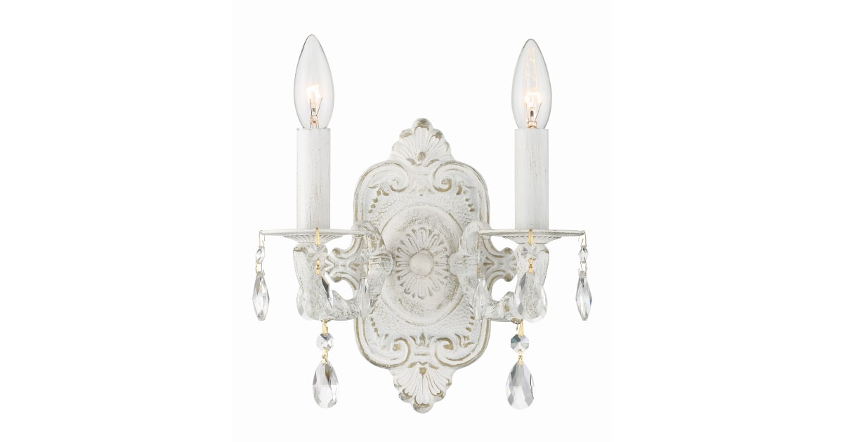 Crystorama Lighting Group 5022-AW-CL-SAQ Paris Market 2 Light 10" Tall ...