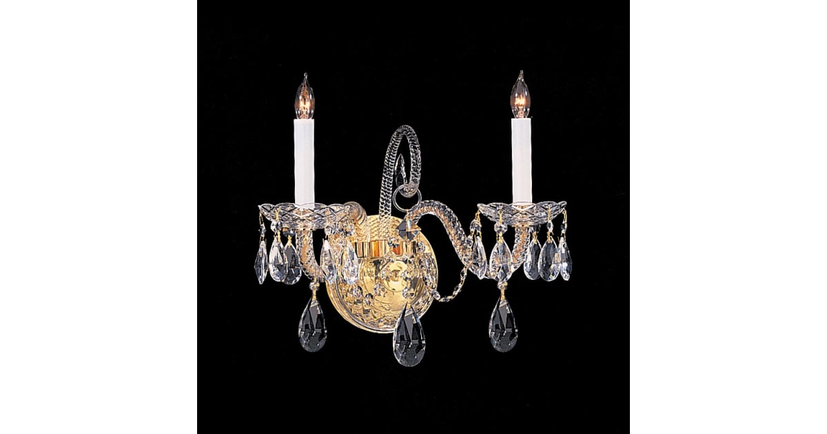 Crystorama Lighting Group 5042-PB-CL-S Traditional Crystal 2 Light 12 ...