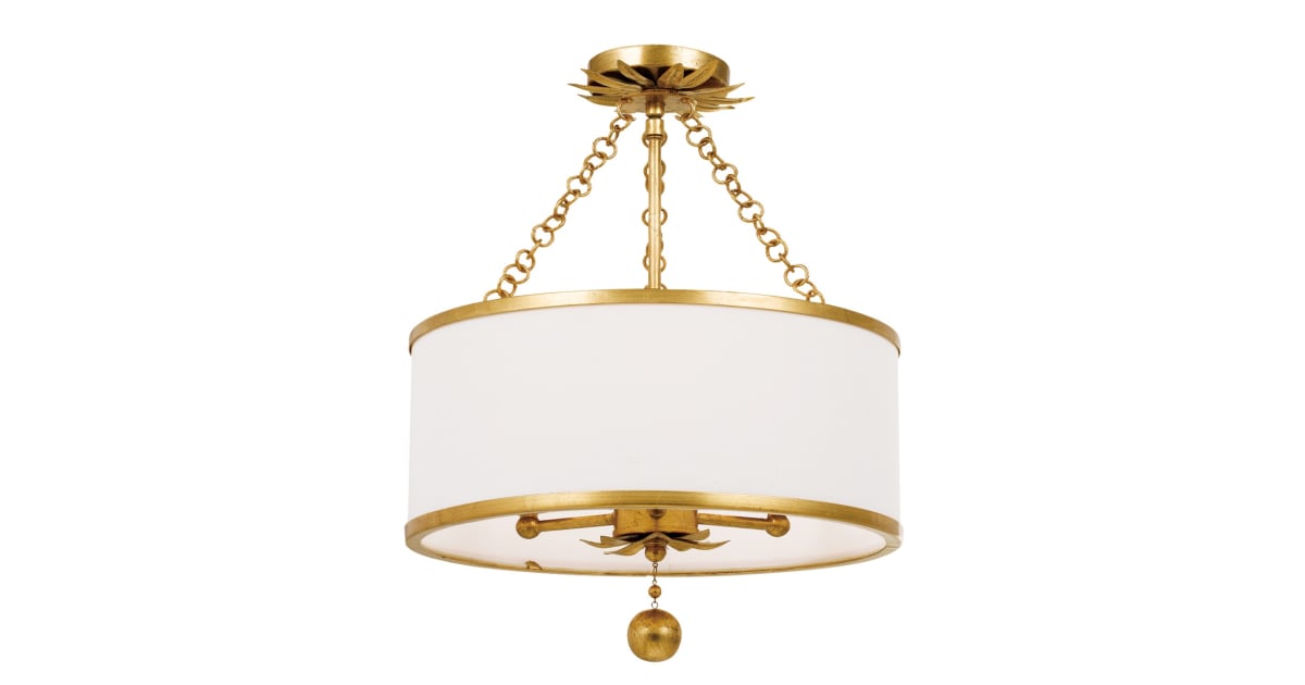 Crystorama Lighting Group 513-GA_CEILING Broche 3 Light 14" Wide Semi ...