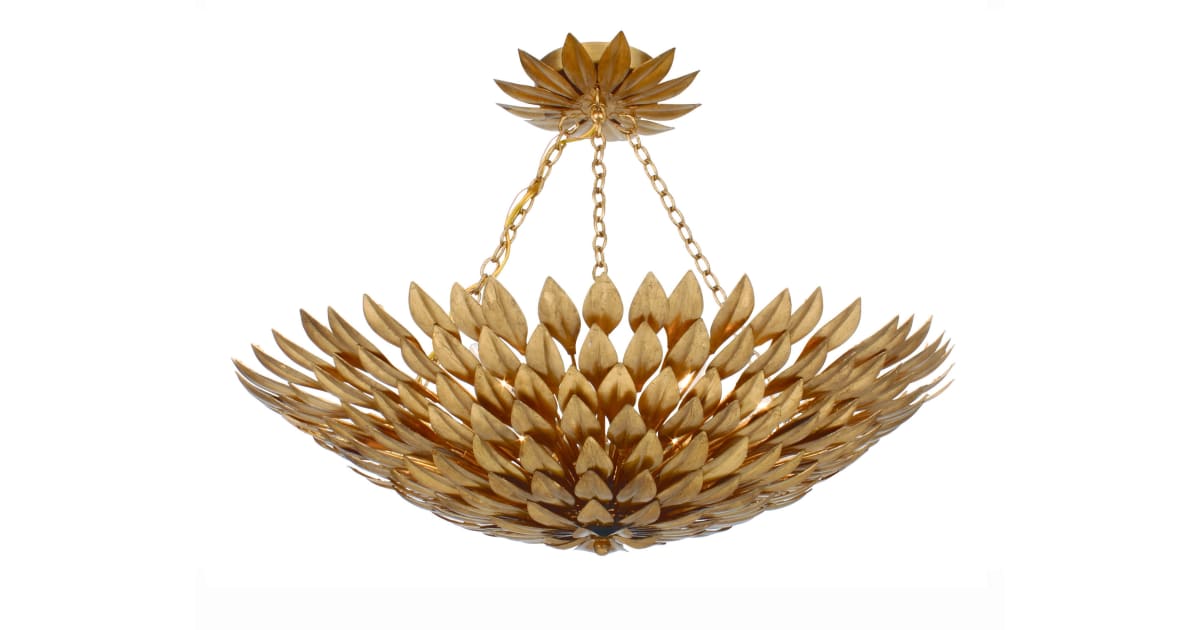 Crystorama Lighting Group 517-GA_CEILING Broche 6 Light 25" Wide Semi ...