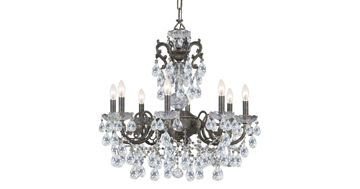 Crystorama Lighting Group 5198-EB-CL-MWP Legacy 8 Light 26" Wide ...