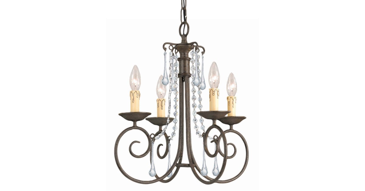 Crystorama Lighting Group 5204-DR-CL-SAQ Soho 4 Light 17" Wide Wrought ...