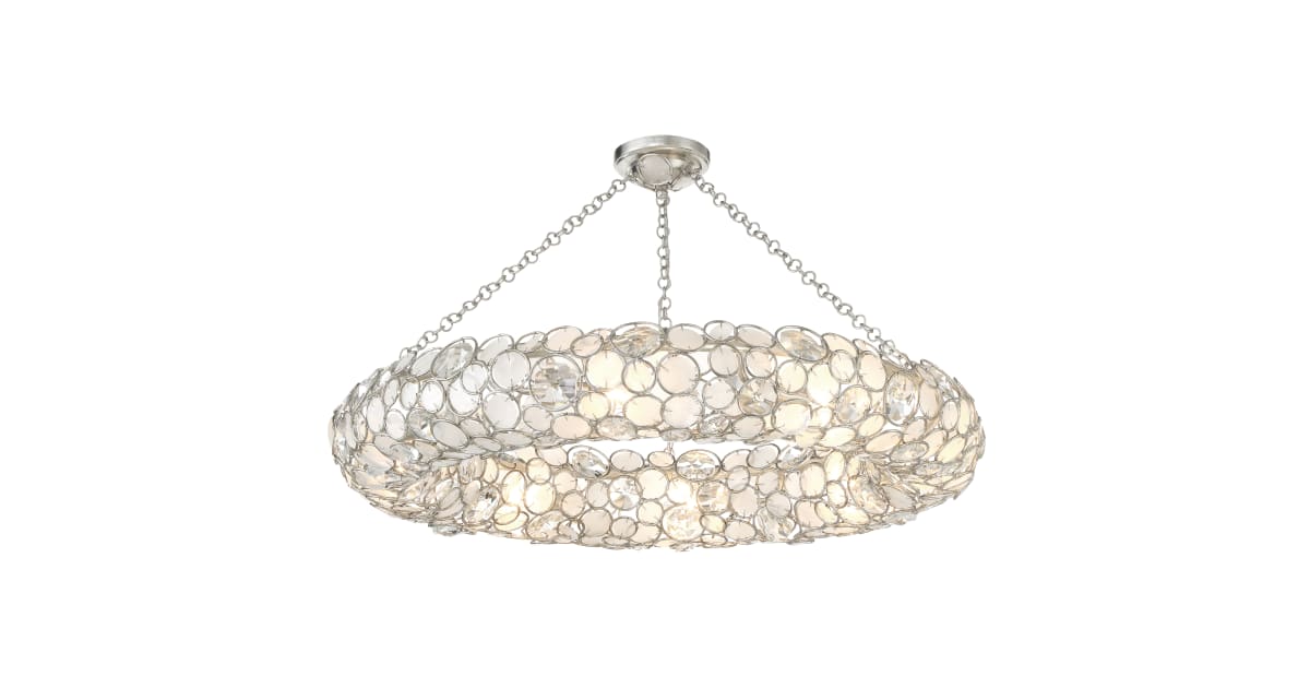 Crystorama Lighting Group 528P-SA_CEILING Palla 8 Light 32" Wide Semi ...