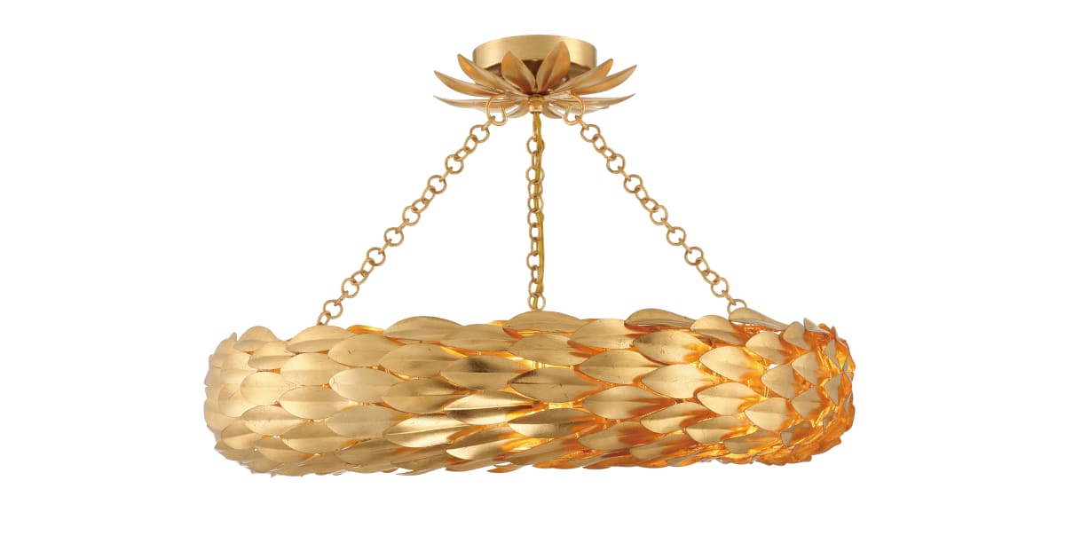 Crystorama Lighting Group 536-GA_CEILING Broche 6 Light 24" Wide Semi ...