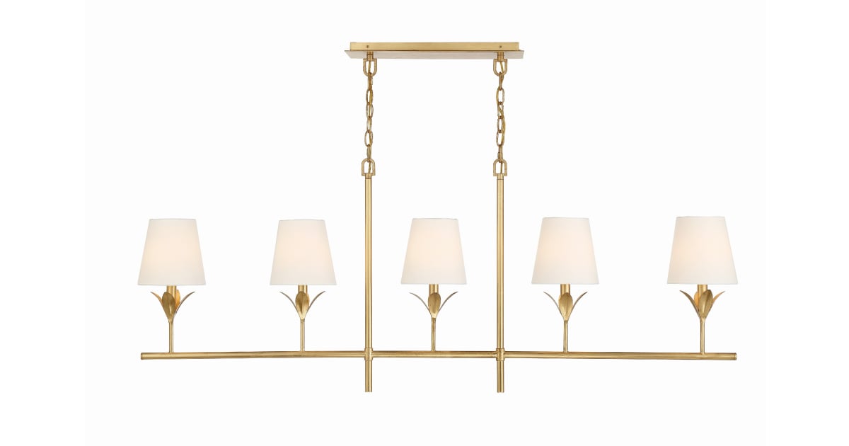 Crystorama Lighting Group 537-GA Broche 5 Light 54" Wide Linear ...