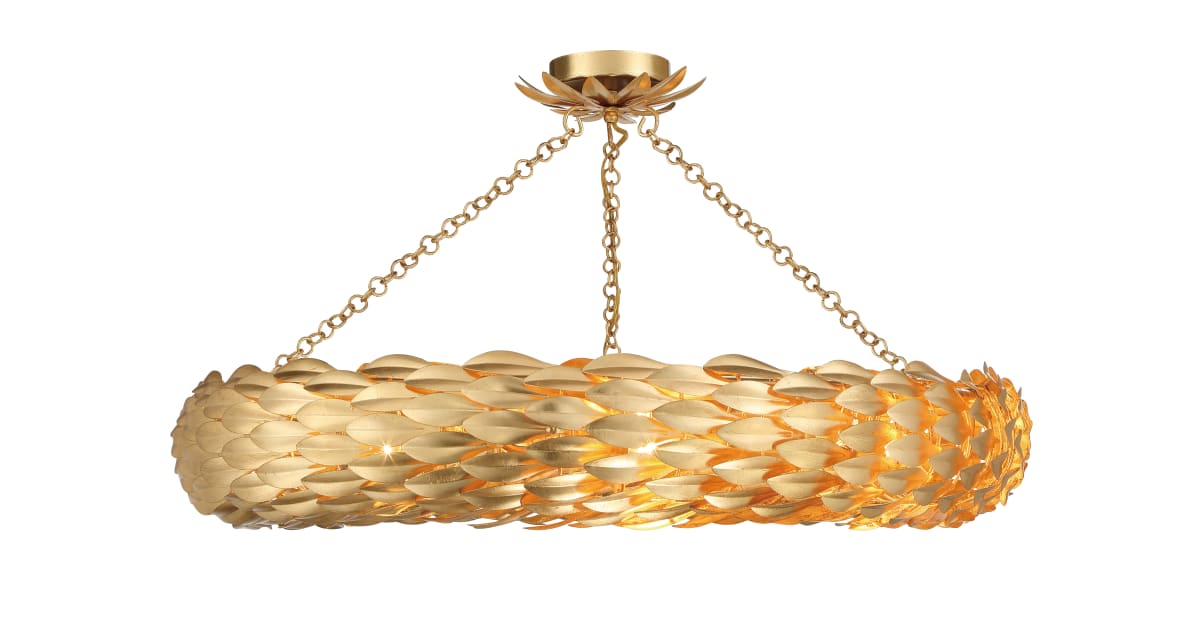 Crystorama Lighting Group 538-GA_CEILING Broche 8 Light 34" Wide Semi ...