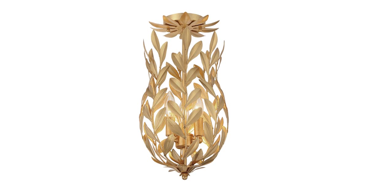 Crystorama Lighting Group 563-GA_CEILING Broche 3 Light 10" Wide Semi ...
