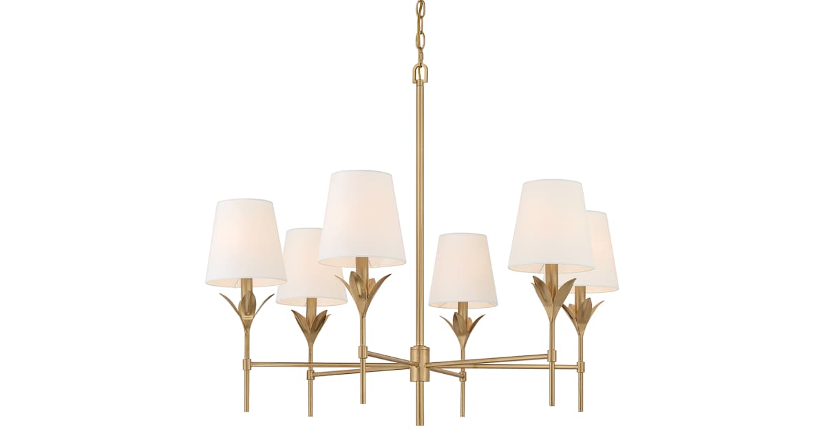 Crystorama Lighting Group 568-GA Broche 6 Light 32" Wide Chandelier ...