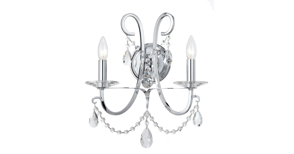 Crystorama Lighting Group 6822-CH-CL-S Othello 2 Light 16" Tall Wall ...