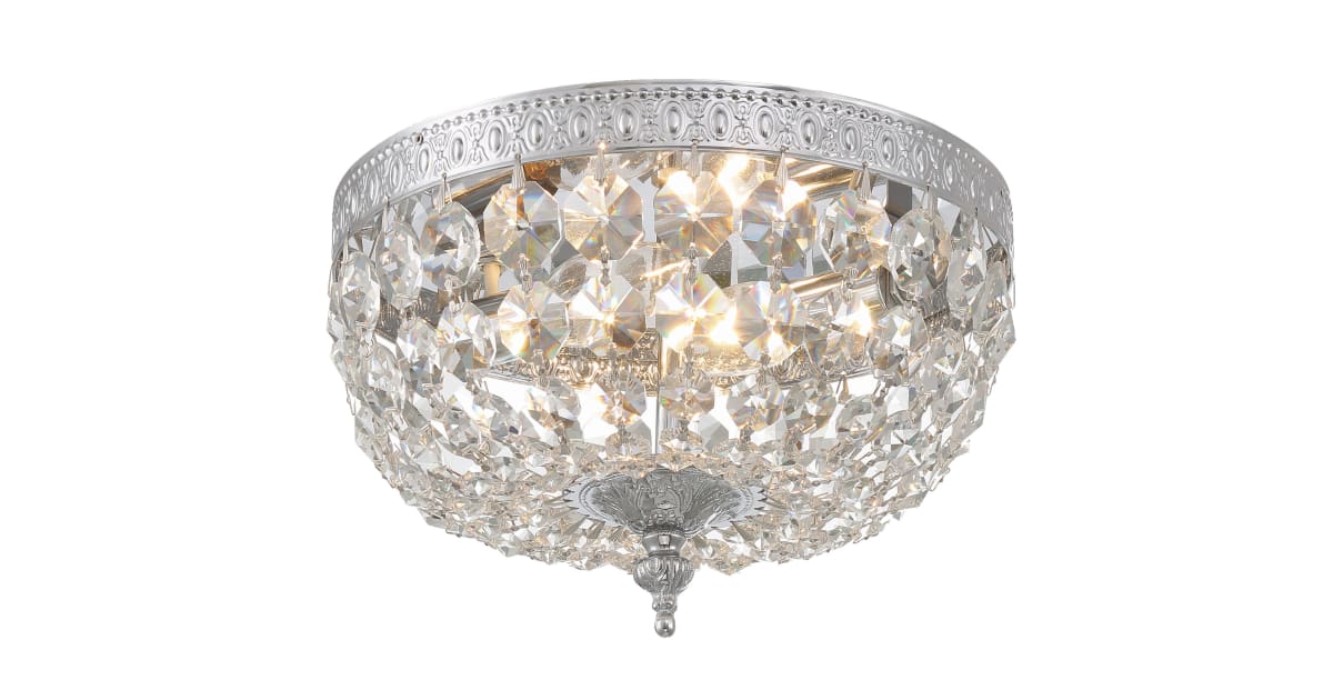 Crystorama Lighting Group 708-CH-CL-MWP Ceiling Mount 2 Light 8" Wide ...