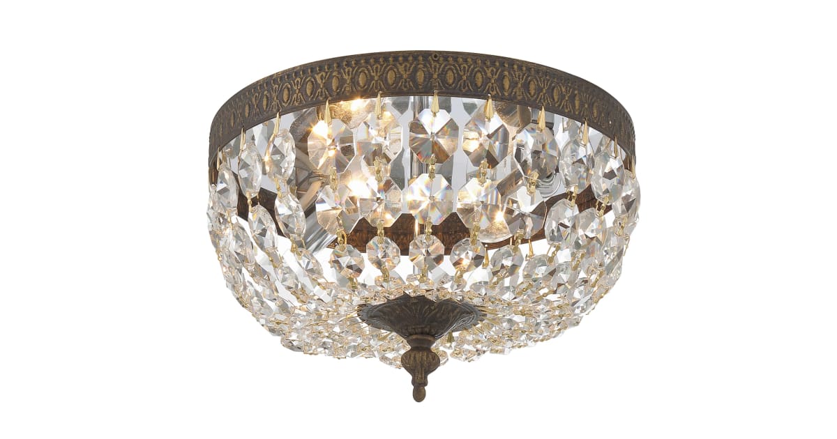 Crystorama Lighting Group 708-EB-CL-S Ceiling Mount 2 Light 8" Wide ...