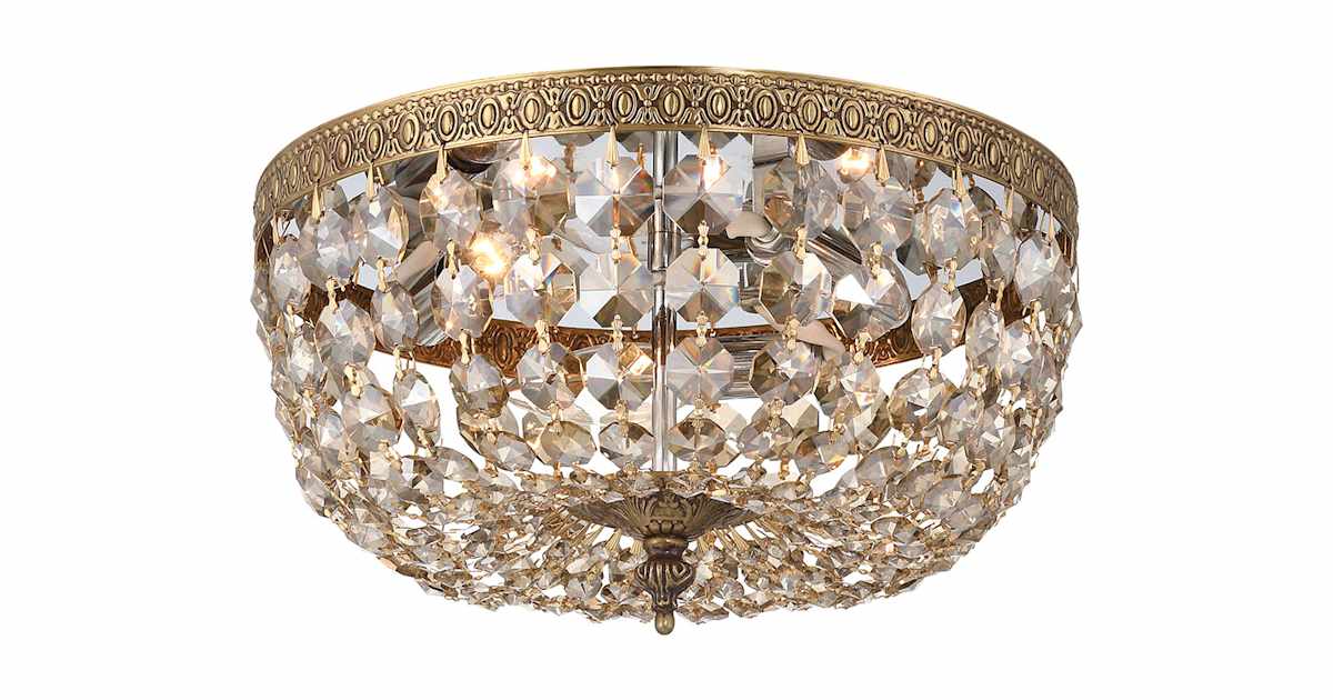 Crystorama Lighting Group 712-OB-GT-MWP Ceiling Mount 3 Light 12" Wide ...