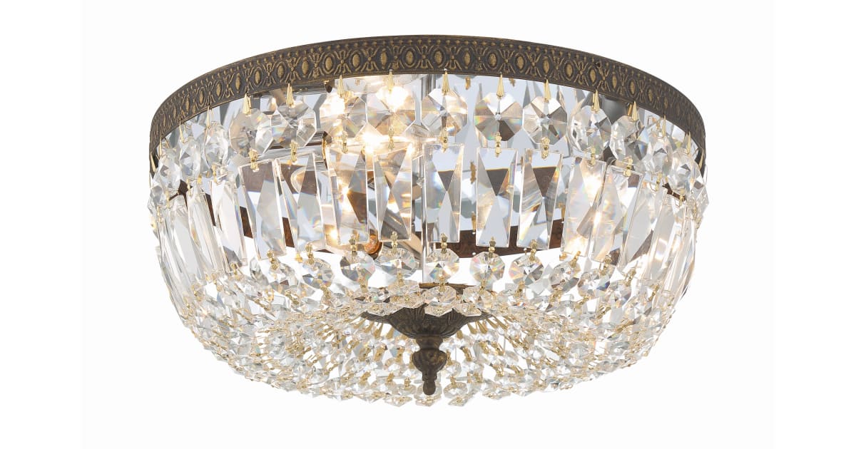 Crystorama Lighting Group 714-EB-CL-MWP Ceiling Mount 3 Light 14" Wide ...
