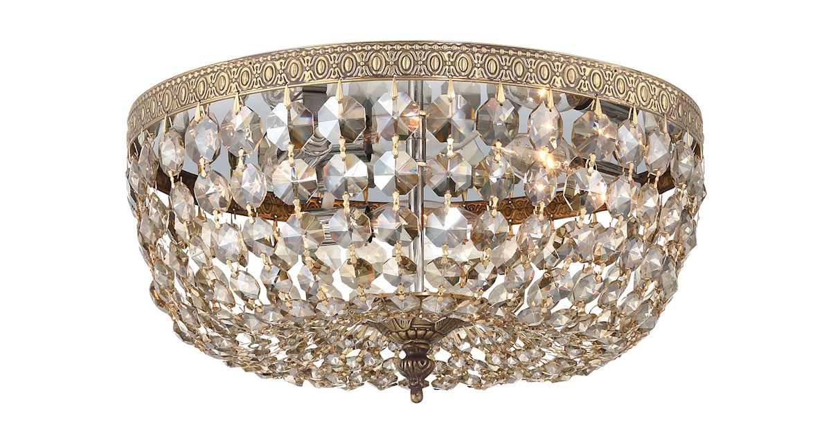 Crystorama Lighting Group 714-OB-GT-MWP Ceiling Mount 3 Light 14" Wide ...