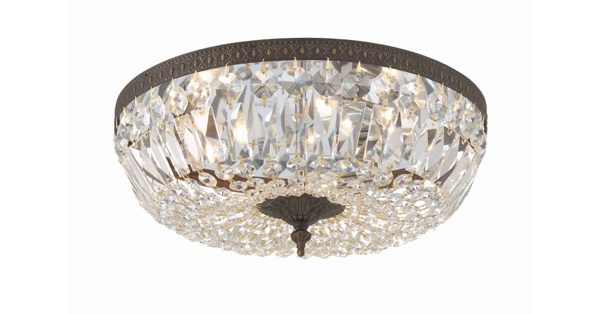 Crystorama Lighting Group 716-EB-CL-SAQ Ceiling Mount 3 Light 16" Wide ...